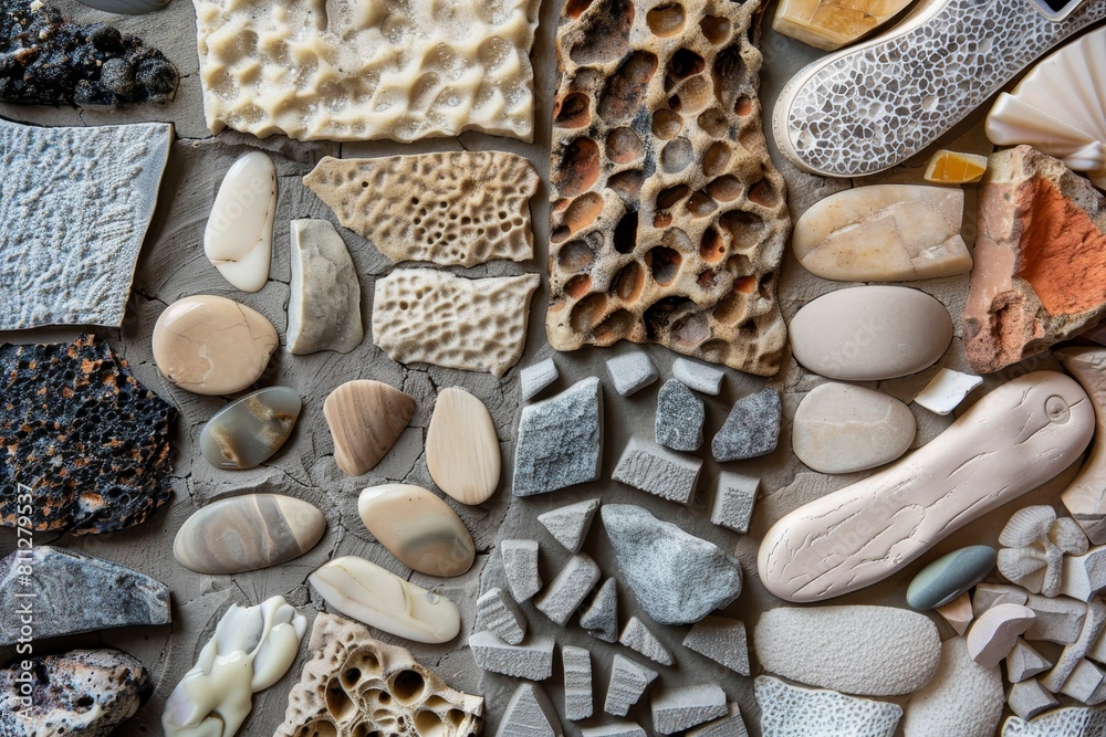 Collection of different types of rocks and stones showcasing various ...
