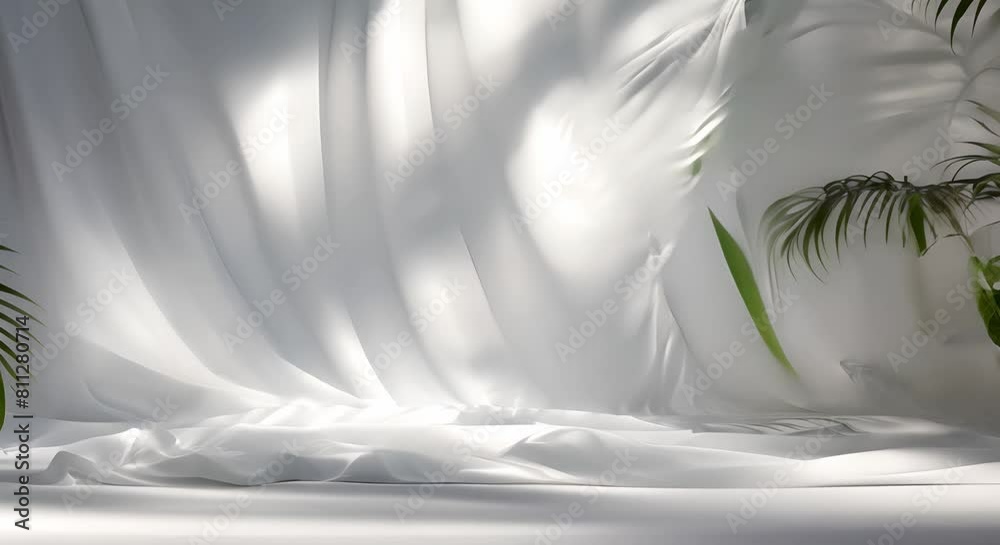 Studio Background with Leaf Shadows for Product Display Design. Concept ...