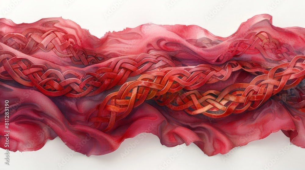 Red flag adorned with Celtic knots: a symbol of tradition and heritage ...