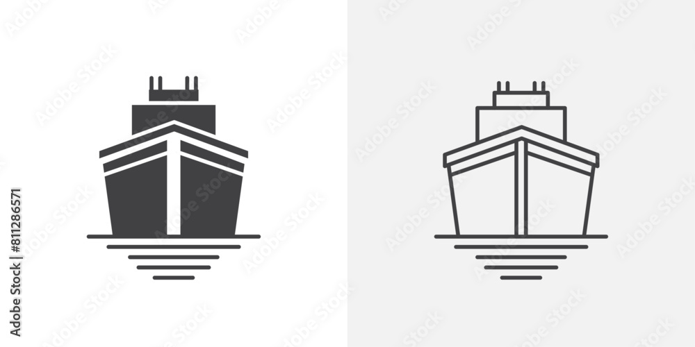 Ocean Vessel Icon Set. Cargo Ship Vector Symbol. Stock Vector | Adobe Stock