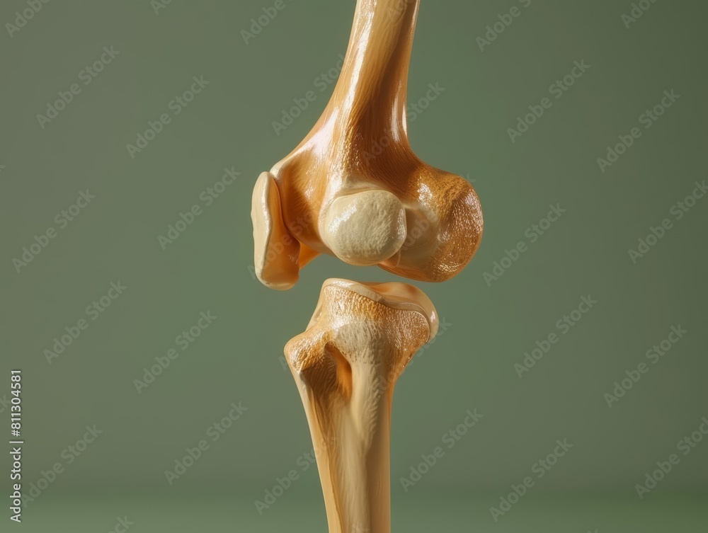 Patella 3D model of the patella positioned over the knee joint ...
