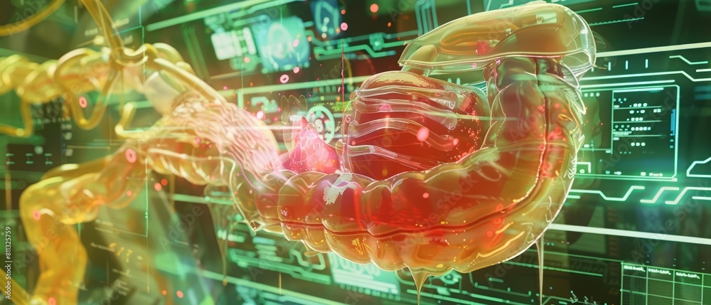 Generate concept art of a human stomach with realistic textures and ...