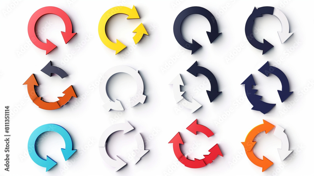 Circular arrows. Circle arrow infographic charts, round step optional ...