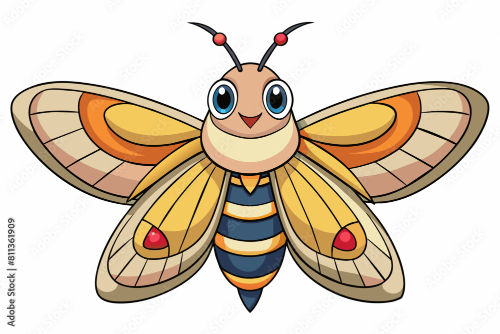 hawk moth cartoon vector illustration Stock Vector | Adobe Stock