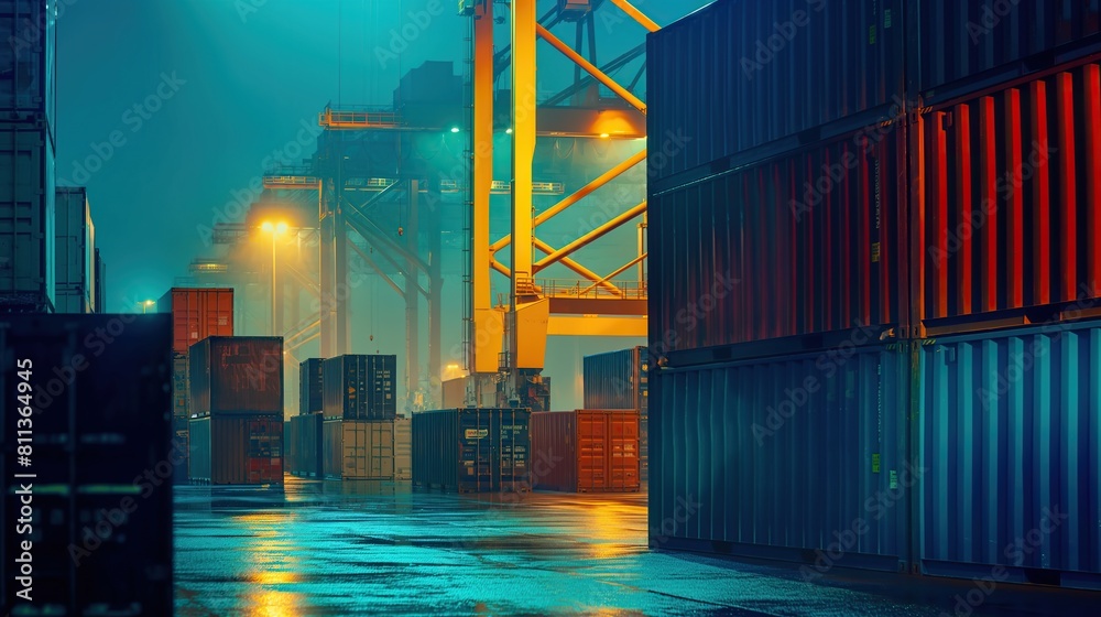 Transport container for cargo transportation background, shipping ...