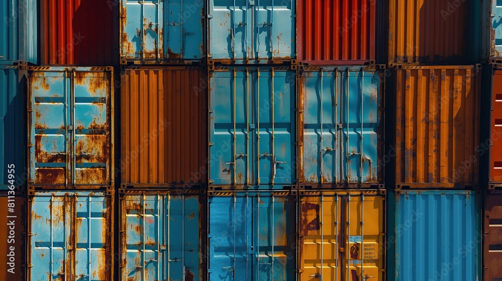 Transport container for cargo transportation background, shipping ...
