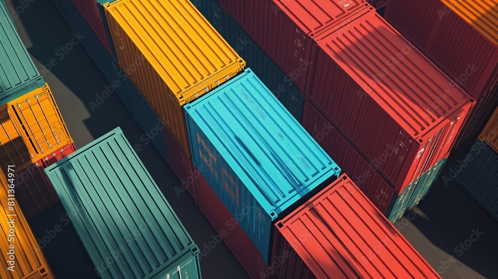 Transport container for cargo transportation background, shipping ...