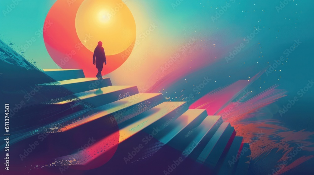 Career Progression: Show a visual timeline or ladder symbolizing career ...