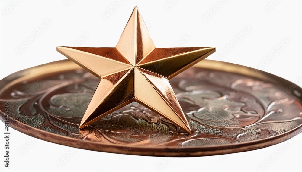 golden five pointed star on a transparent background png file ...