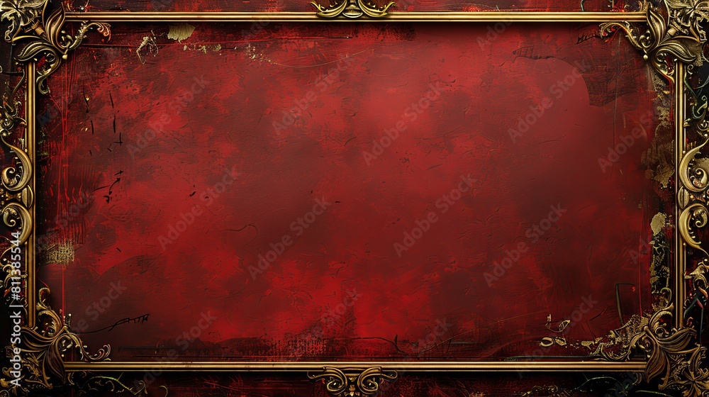 medieval fantasy background with a golden filigree frame border, a ...