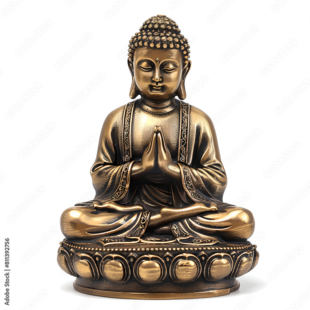 Buddha Shakyamuni (Siddhartha Gautama) golden figurine, Indian god in ...