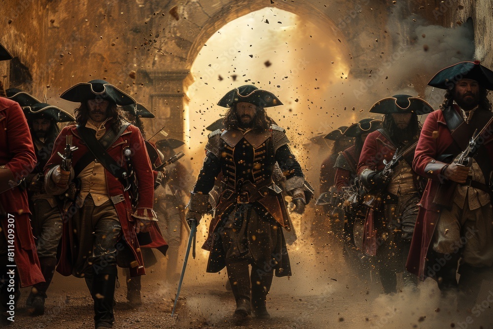 Elegant musketeer in historical attire, portraying bravery and chivalry ...