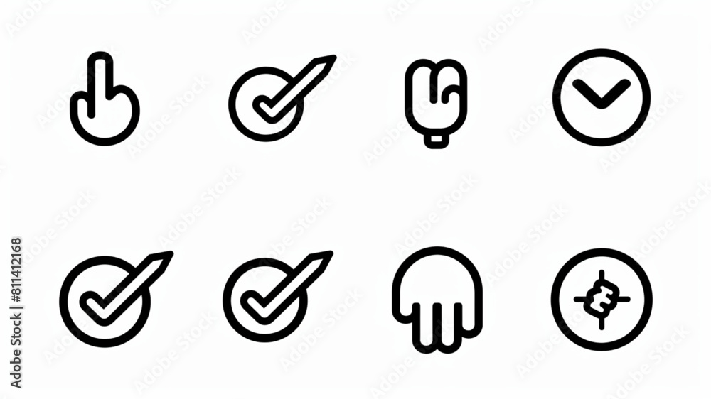 Vetor do Stock: Pointer click cursor icon. Web outline pictogram cursors arrow, computer hand ...