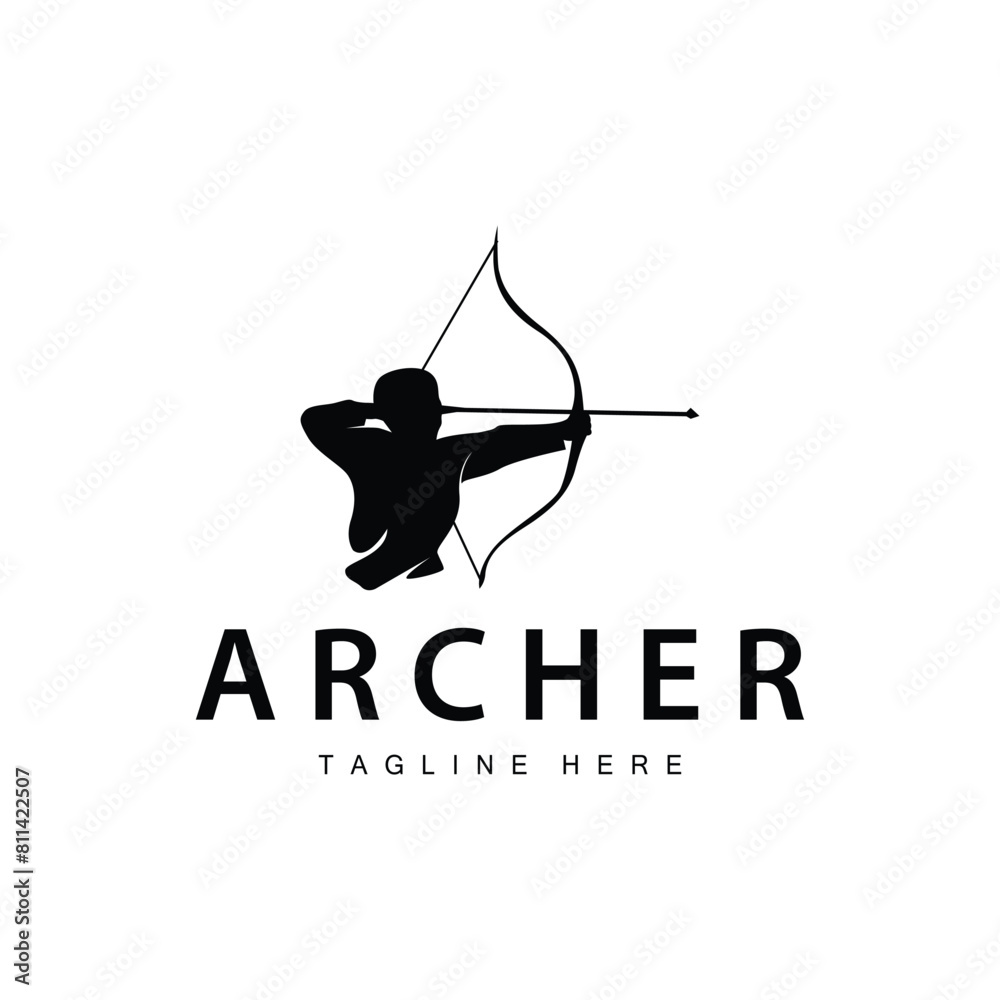 Archer logo vector vintage design old inspiration archer tool arrow ...