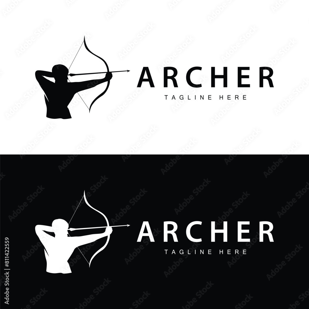 Archer logo vector vintage design old inspiration archer tool arrow ...