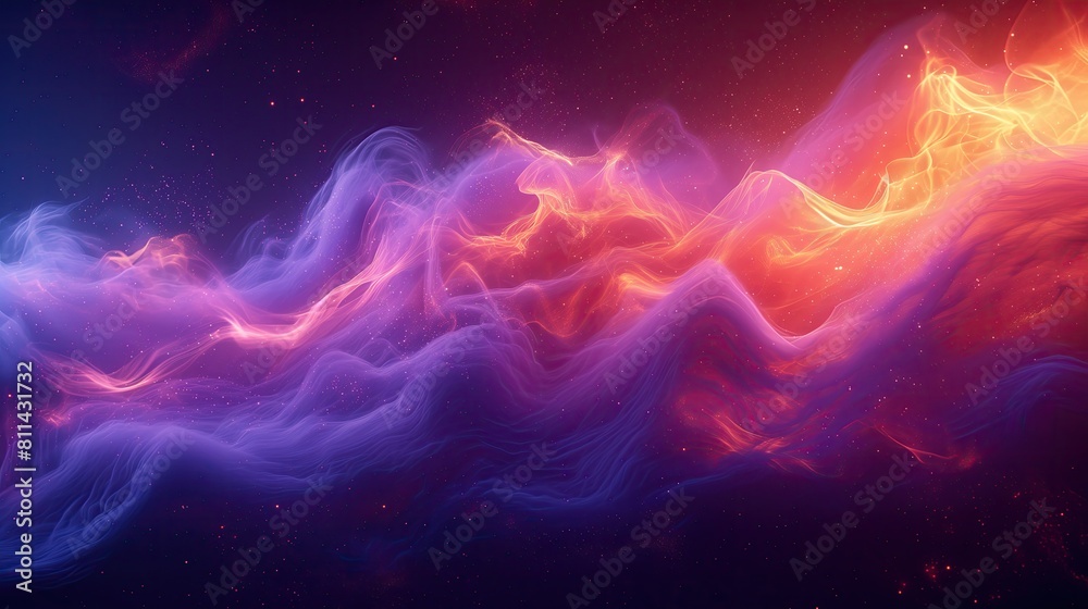 Soft Energy Space Gradient Waves Stars Universe Starscape Digital Art ...