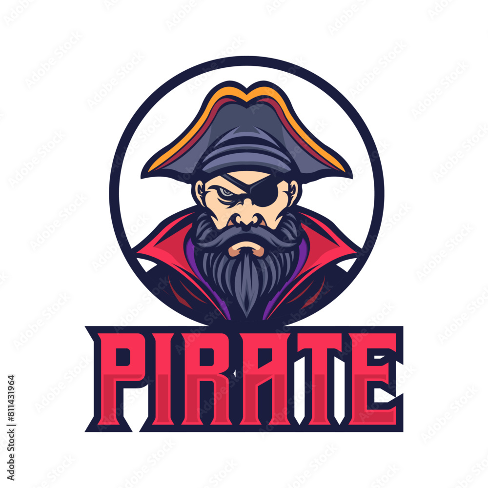 pirate mascot logo cartoon illustration Stock Vector | Adobe Stock