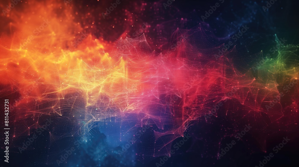 Rainbow Space Gradient Waves Stars Universe Starscape Digital Art ...