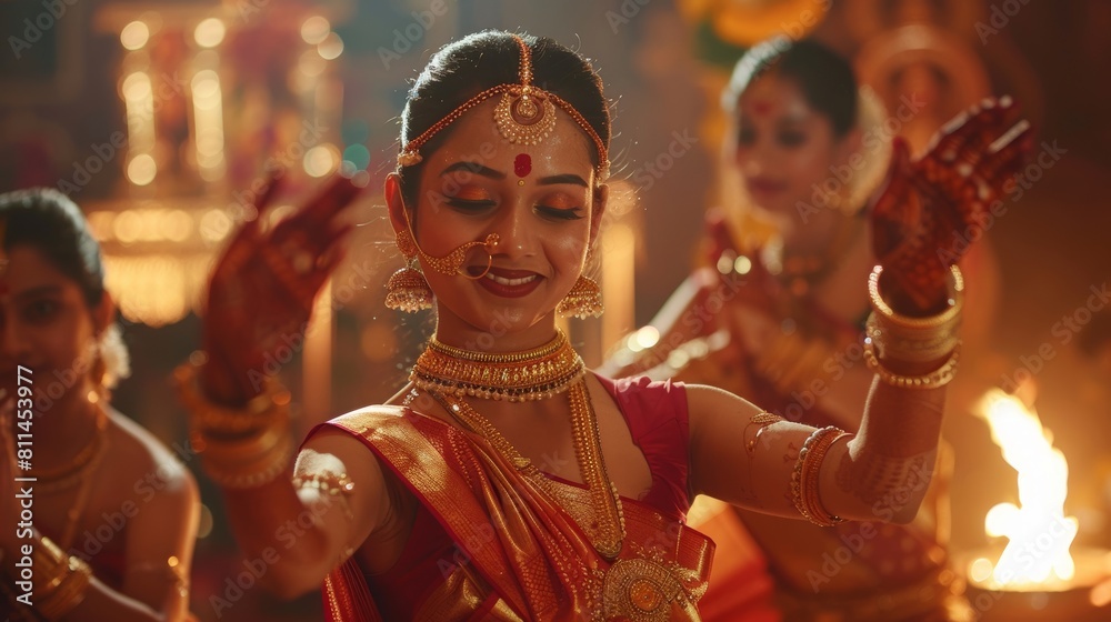 Goddess Devi Dancing Bharatanatyam in south indian hindu temple Stock ...