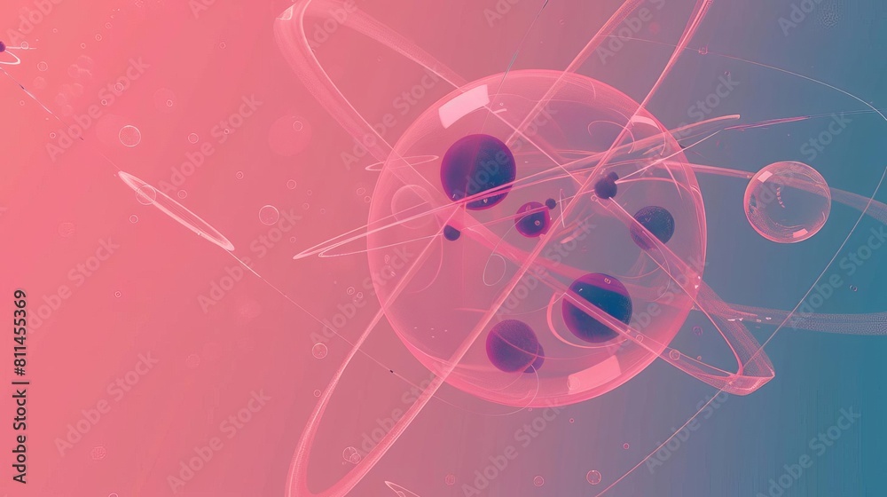 Quantum superposition demonstration flat design side view physics ...