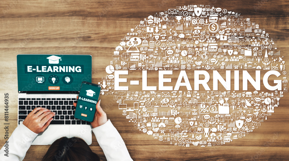 E-learning and Online Education for Student and University Concept ...