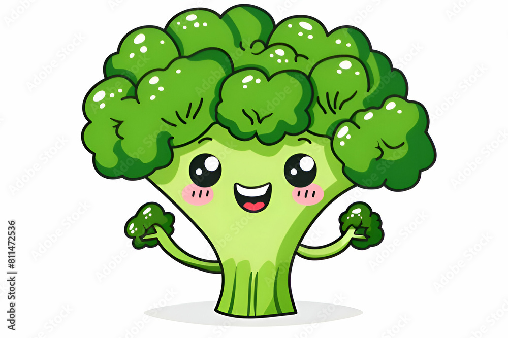 Cartoon Broccoli Stock Illustration | Adobe Stock