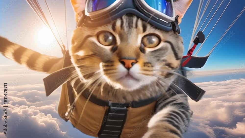 A tabby cat with wide eyes fearlessly takes on the challenge of ...