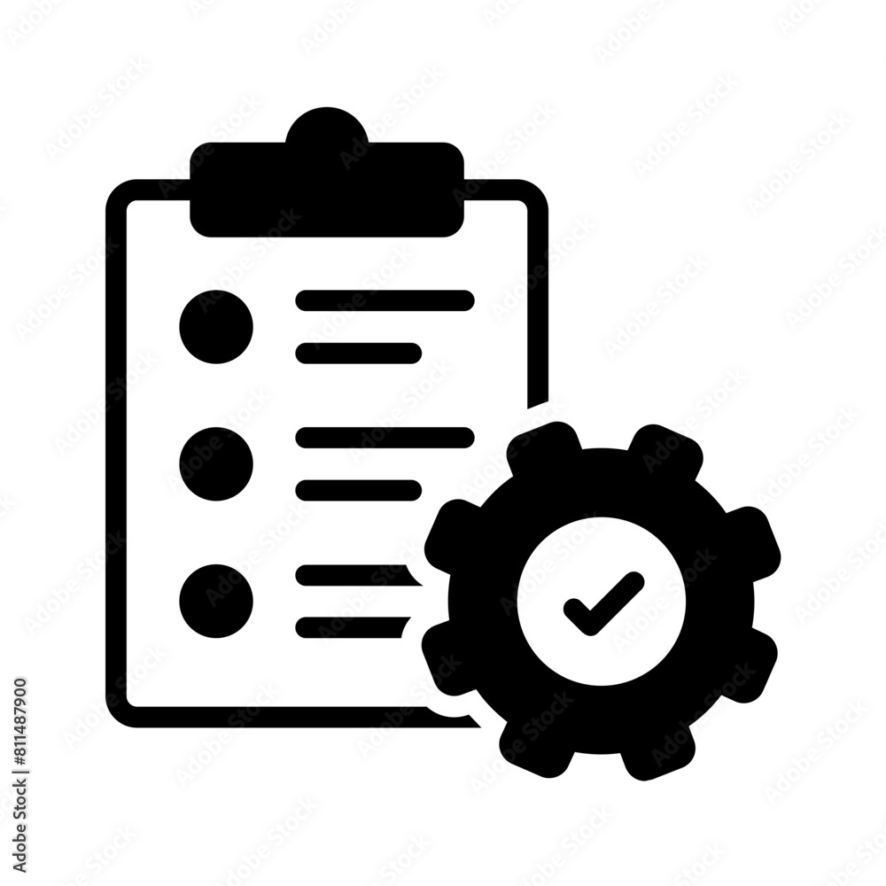 Vector solid black icon for Work order Stock Vector | Adobe Stock