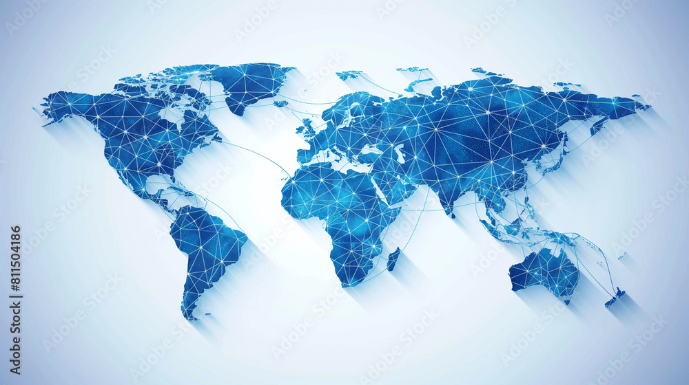 World map vector drawing lines for background and text,All elements are ...