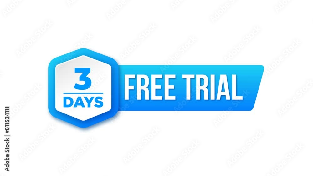 3 Days Free Trial Banner Animation, Alpha channel, transparent ...