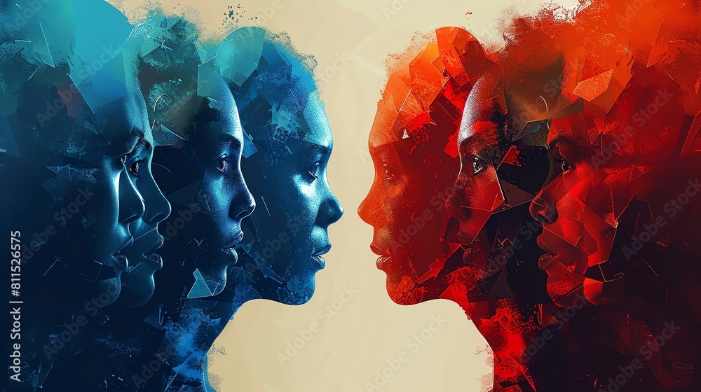 Artistic interpretation of the power of the people in an American ...