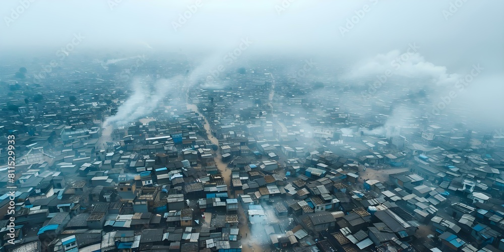Aerial View of Overcrowded Slum in Karl District, Dhaka, Bangladesh ...