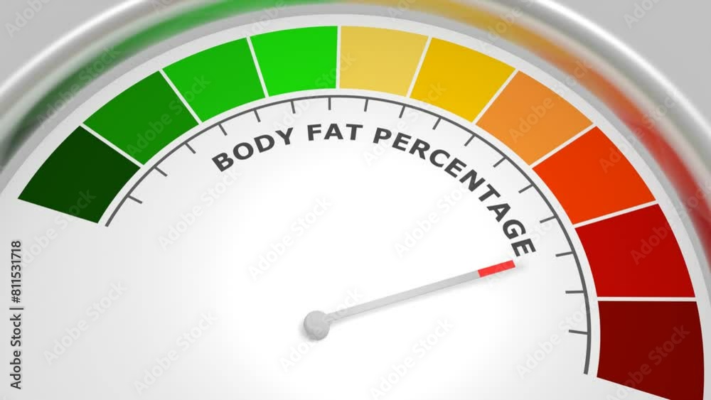 Body fat percentage bad level on measure scale. Instrument scale with ...