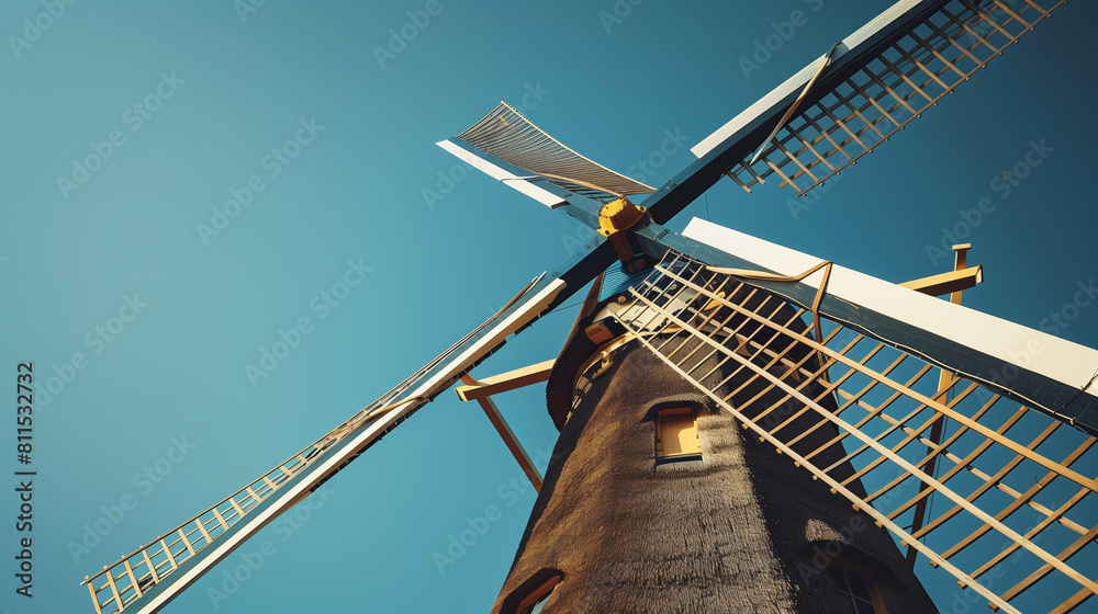 Foto de The windmill is photographed up close, showing the beautiful ...