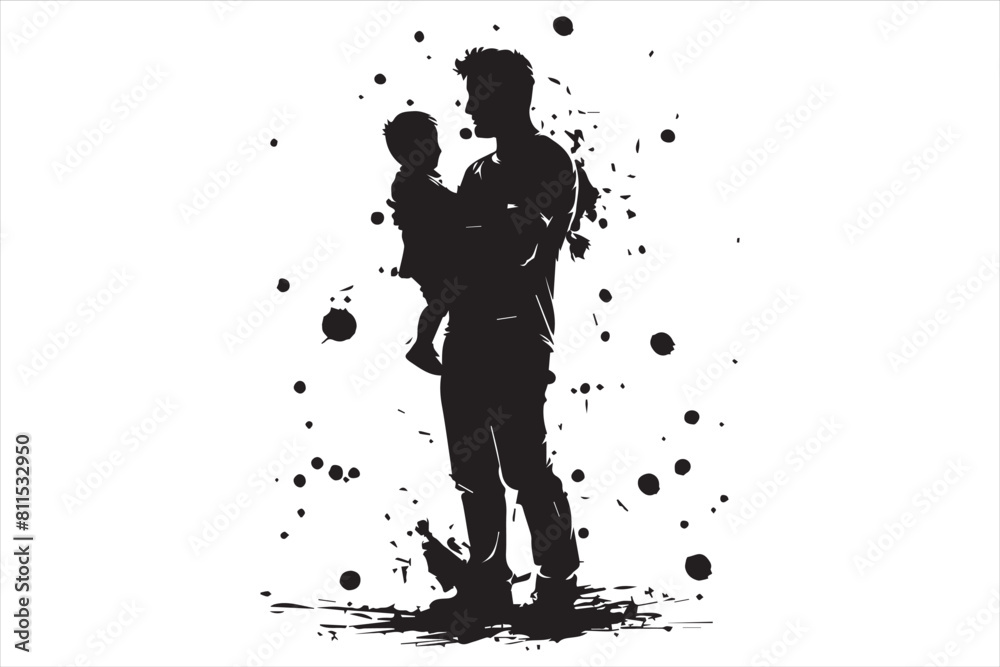 Vetor de Father's Day, Dad silhouette, Fatherhood, Parenting, Family ...
