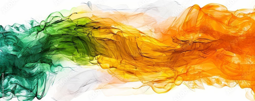 Artistic clipart depiction of the Indian flag, featuring the classic ...