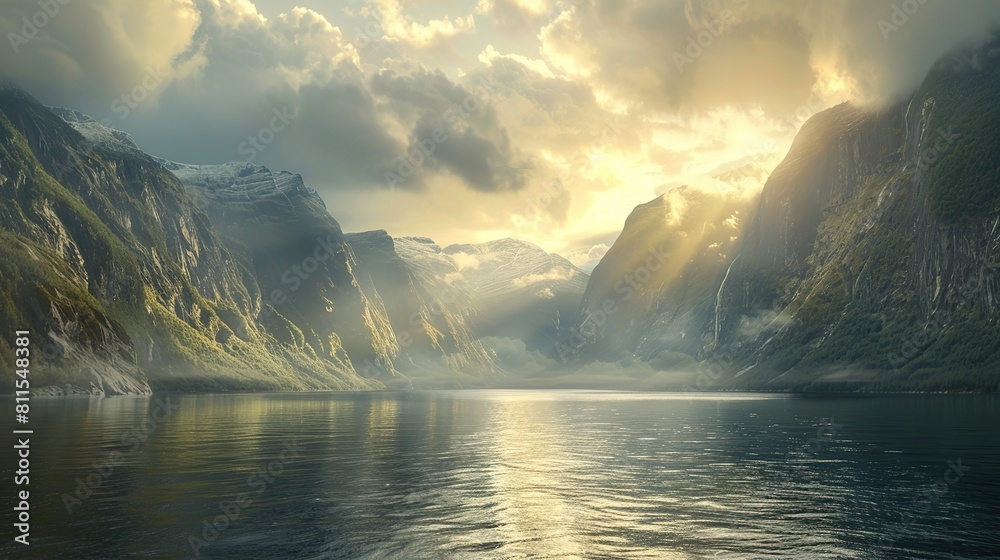 The Norwegian fjords, captured in the style of Turner's Romanticism ...