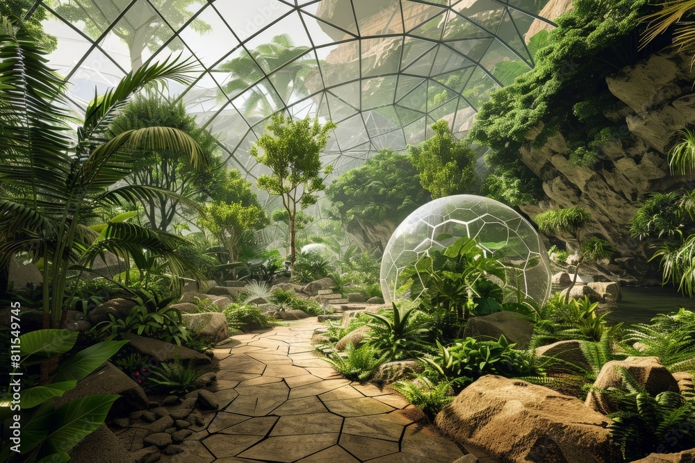 A biodome ecosystem with self-sustaining habitats for endangered ...