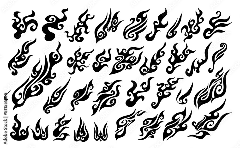 Flame decal. tribal fire symbol design. fire flame vector illustration ...