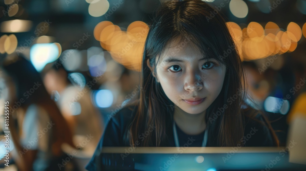 The Picture Of The East Asian Girl Is Working As The Coding Programmer