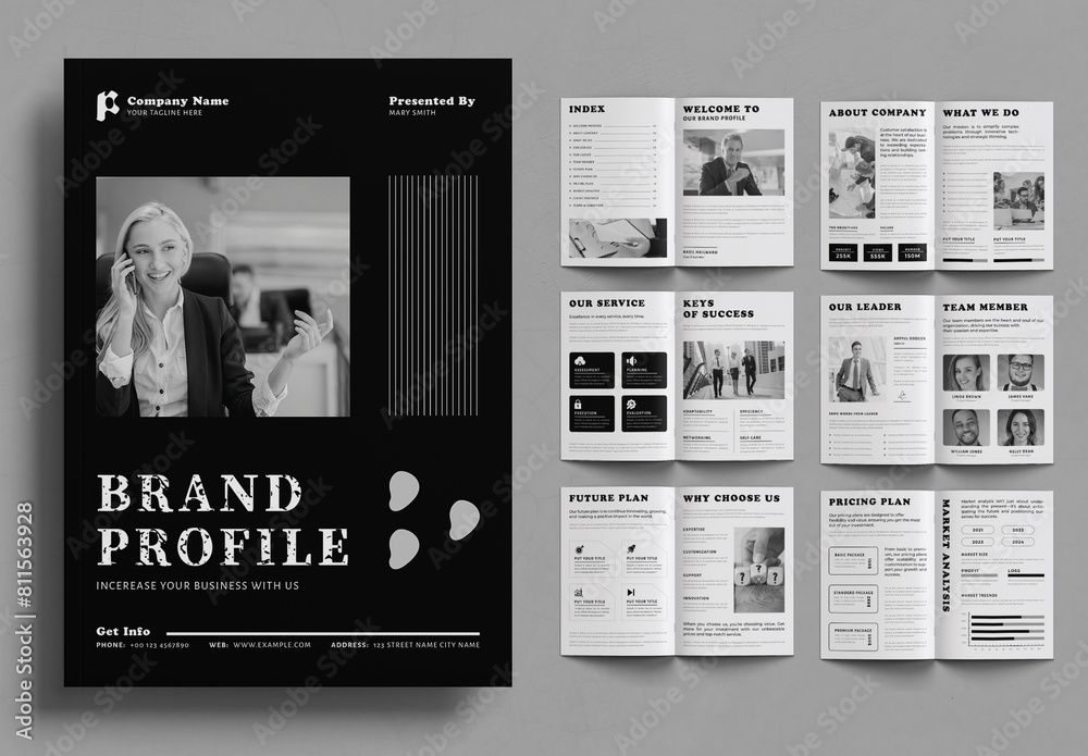 Brand Profile Template Layout Stock Template | Adobe Stock