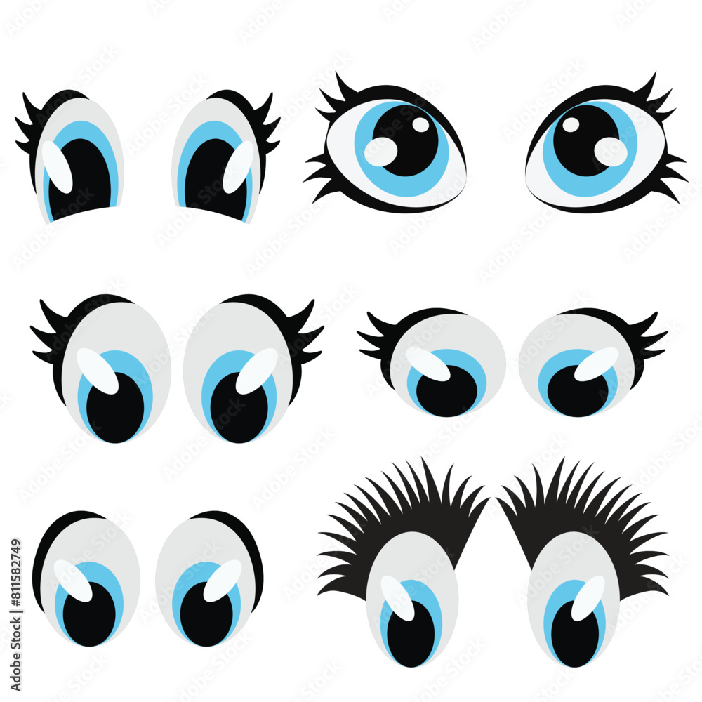 Cute cartoon eyes vector cartoon illustration Stock Vector | Adobe Stock