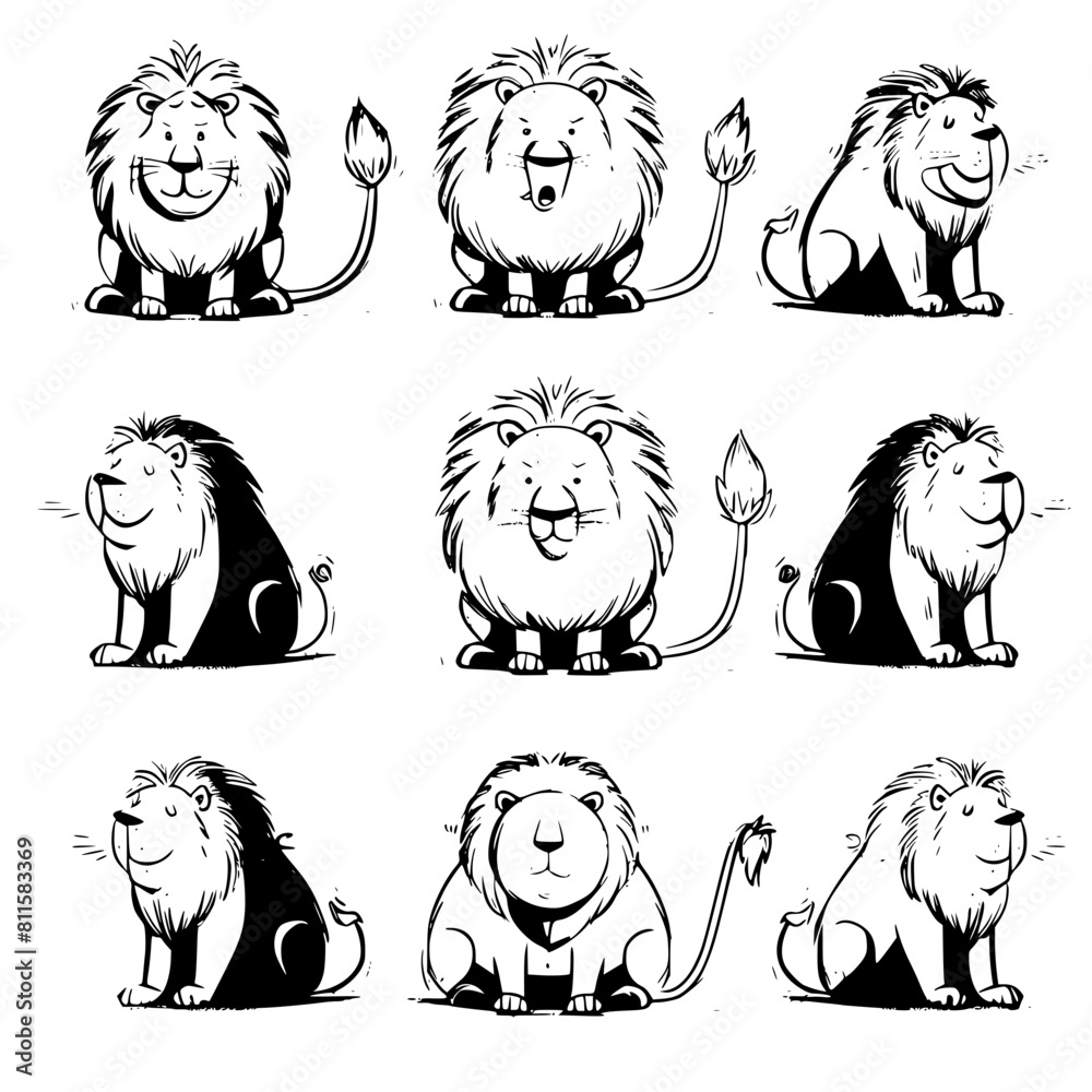 Baby Lion SVG, Lion Svg, Lion Clipart, Doodle Animal Svg, Doodle Lion ...
