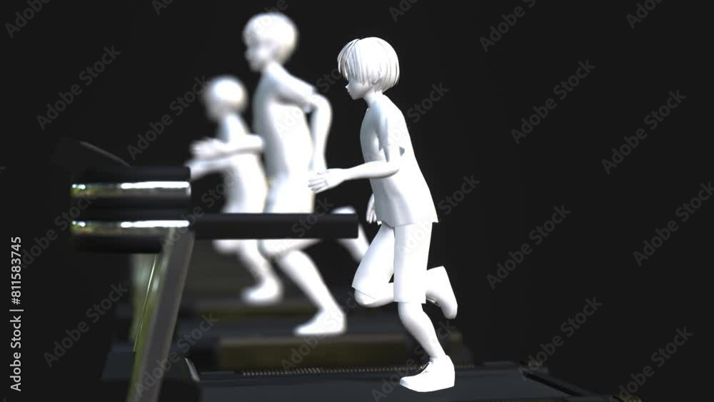 A seamless looping animation of the treadmills training scene in the ...