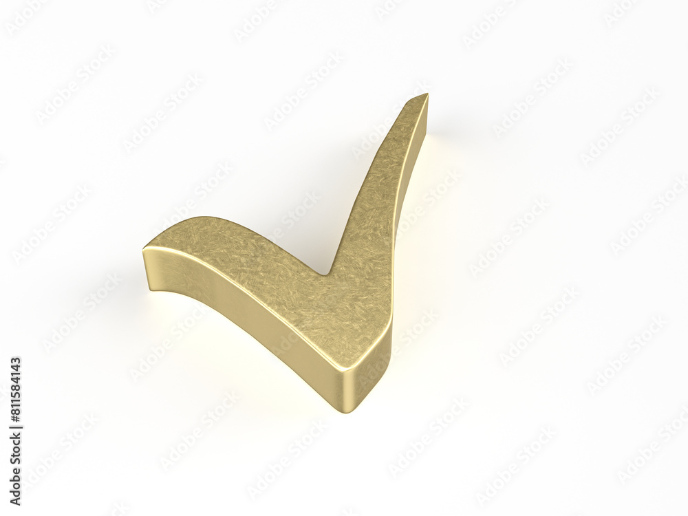 Gold check mark symbol Stock Illustration | Adobe Stock