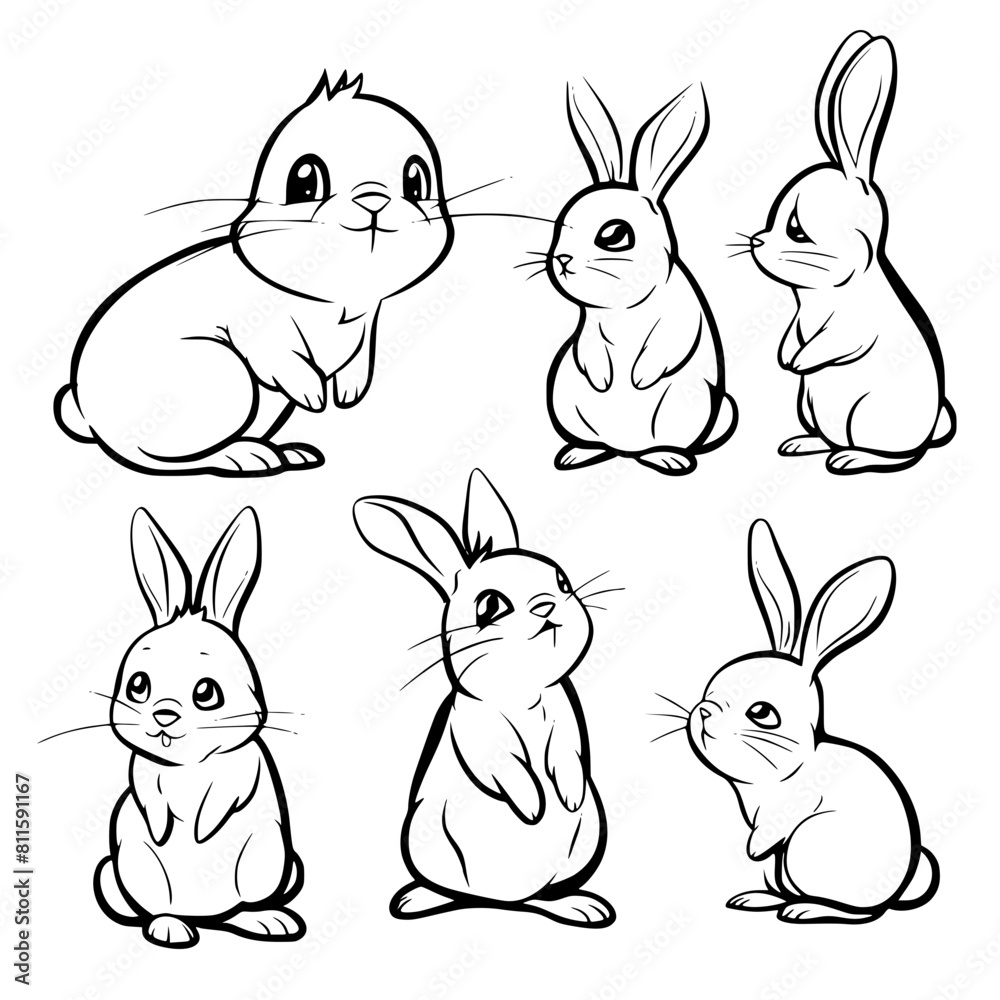 Baby Rabbit SVG, Rabbit Svg, Rabbit Clipart, Doodle Animal Svg, Doodle ...