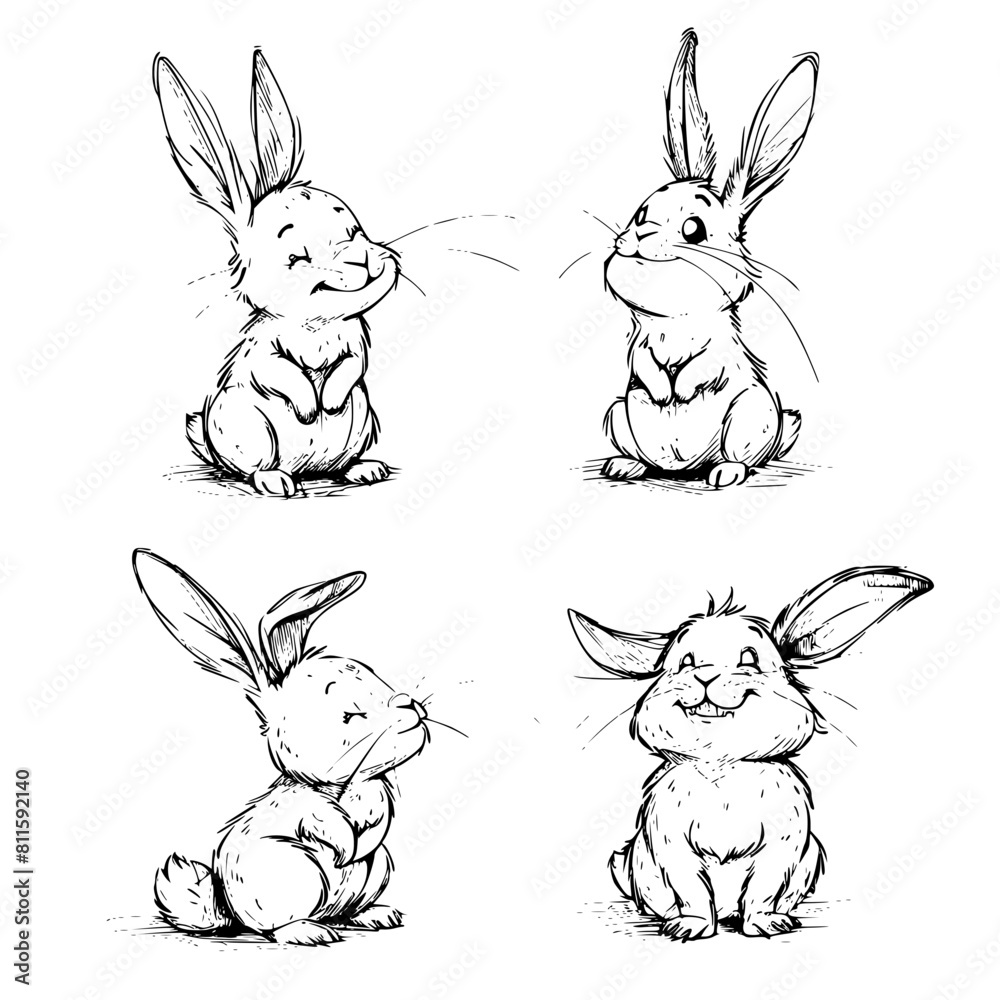 Baby Rabbit SVG, Rabbit Svg, Rabbit Clipart, Doodle Animal Svg, Doodle ...