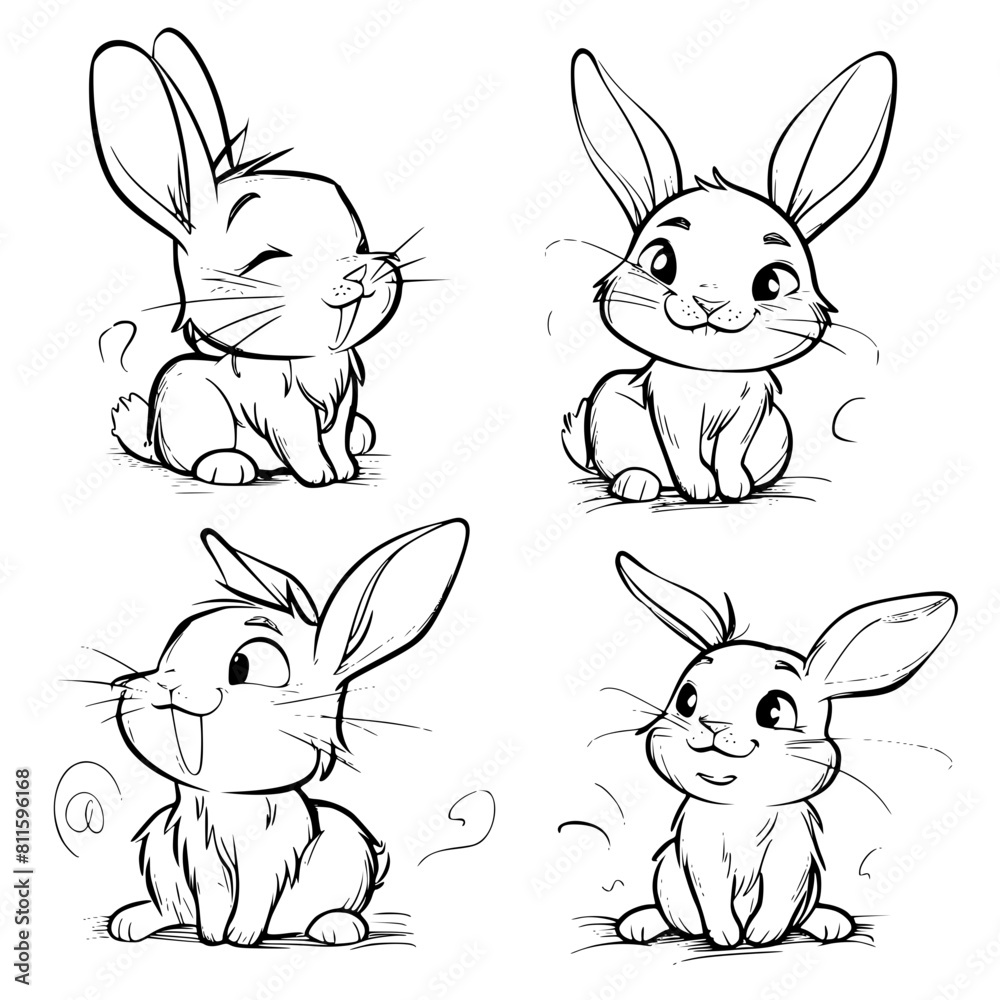 Baby Rabbit SVG, Rabbit Svg, Rabbit Clipart, Doodle Animal Svg, Doodle ...