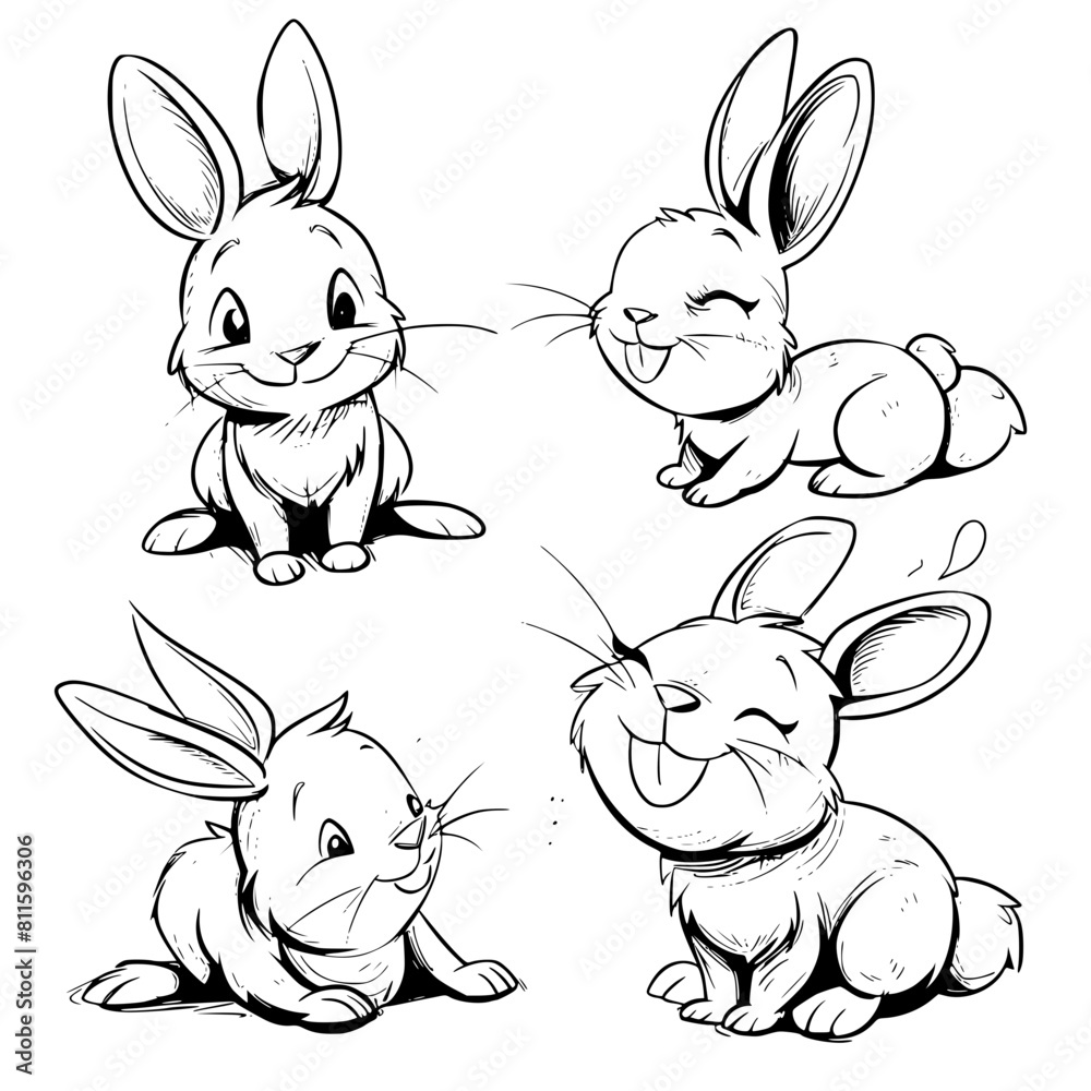 Baby Rabbit SVG, Rabbit Svg, Rabbit Clipart, Doodle Animal Svg, Doodle ...