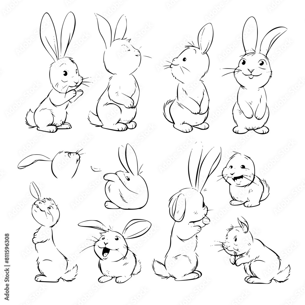 Baby Rabbit SVG, Rabbit Svg, Rabbit Clipart, Doodle Animal Svg, Doodle ...